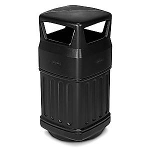 Alpine Industries Outdoor/Indoor Trash Can - Heavy Duty Garbage Can with Lid - Trash Bin for Home, Kitchen, and Bathroom - (16-Gallon Capacity, Black)