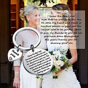 LQRI Mother-In-Law Keychain Daughter in Law to My Future Mother in Law Gift I Knew The Day I Met Him That He Would Be The One Keychain Wedding Gift Jewelry for Mom (sliv)