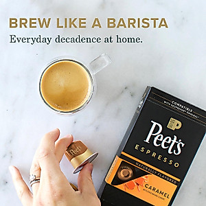 Peet's Coffee, Dark Roast Espresso Capsules, Caramel 100 Count (10 Boxes of 10 Espresso Pods)