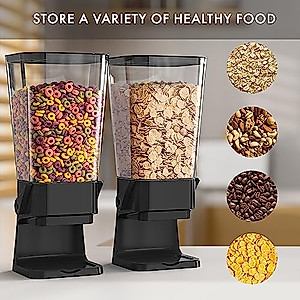 Retail Blade - Cereal & Dry Food Dispenser 2 Pack with Sponge – Elevate Freshness & Style! Perfect for Cereal, Pasta, Rice, Oatmeal, Snacks, and Dog Food. Sleek Design for Your Modern Kitchen. Black