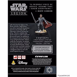 Star Wars: Legion Moff Gideon Commander Expansion - Lead with Cunning Tactics! Tabletop Miniatures Strategy Game for Kids and Adults, Ages 14+, 2 Players, 3 Hour Playtime, Made by Atomic Mass Games