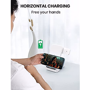 Wireless Charging Station for Apple, 3 in 1 Wireless Charger Stand for iWatch 7/6/SE/5/4/3/2, iPhone 13/12/11/X/8/SE Series, AirPods 3/Pro/2