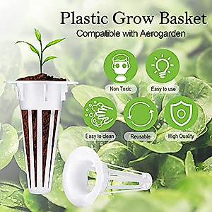 100 Pcs Hydroponic Growing Kit Include 50 Pcs Hydroponic Plant Replacement Basket Plant Growing Containers and 50 Pcs Seed Pot Label for Grow Sponges Basket Compatible with Hydroponic Growing System