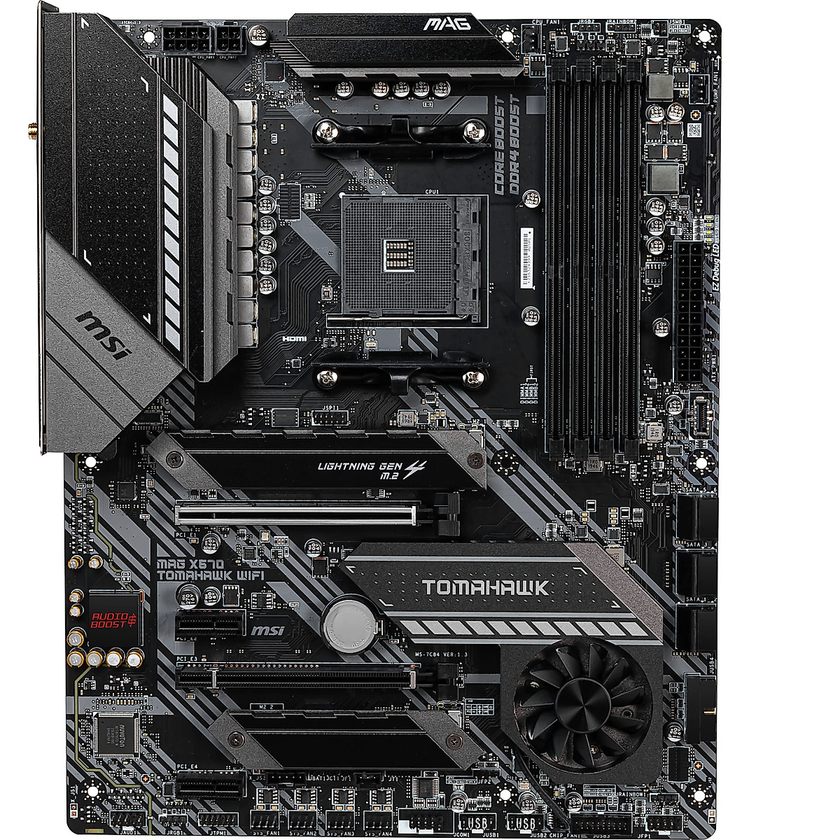 MSI MAG X570 TOMAHAWK WIFI Motherboard (AMD AM4, DDR4, PCIe 4.0, SATA 6Gb/s, M.2, USB 3.2 Gen 2, AC Wi-Fi 6, HDMI, ATX)