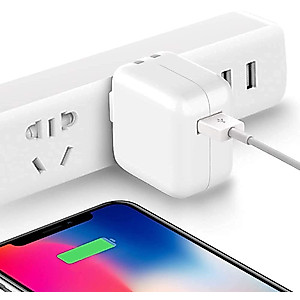 iPad Charger Cable,Fast iPad Charger,iPad Fast Charging[MFi Certified] 12W Foldable Portable Travel USB Wall Charger 3Pack[3/6FT] Cable Cord for iPad 9/iPad Mini/iPad Air