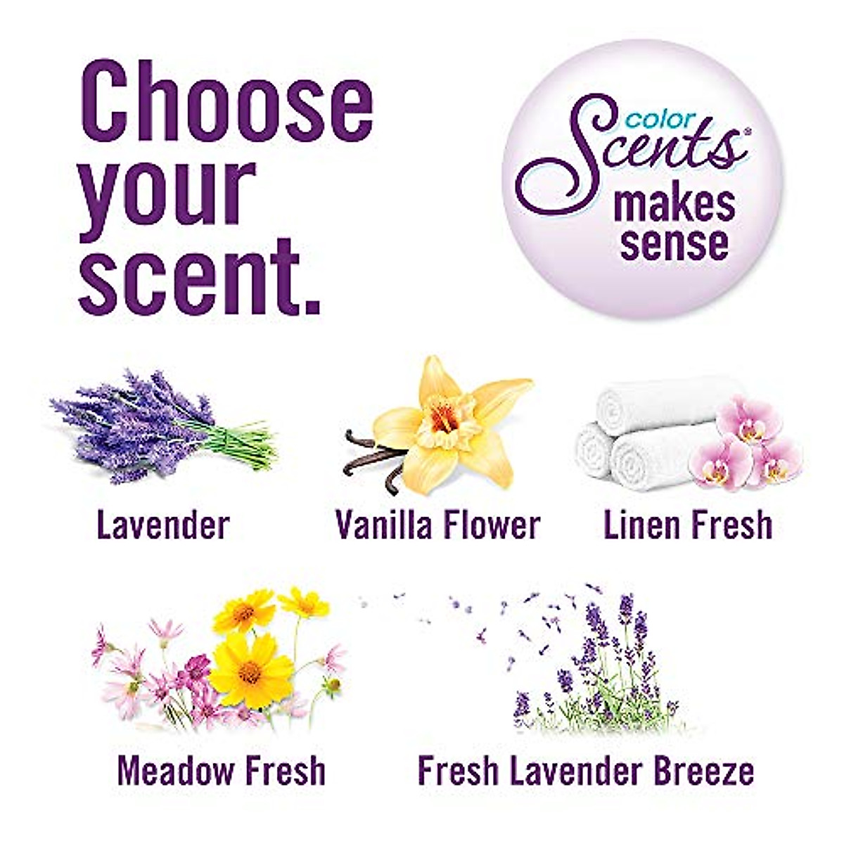 Color Scents Small Trash Bags - 4 Gallon, 840 Total Bags (12 Packs of 70 Count), Twist Tie - Multi-color bags in Calming Collection Scent