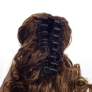 SWACC 12-Inch Short Screw Curls Claw Clip Ponytail Extensions Synthetic Clip in Drawstring Curly Ponytail Hairpiece Jaw Clip Hair Extension (Light Brown-12#)