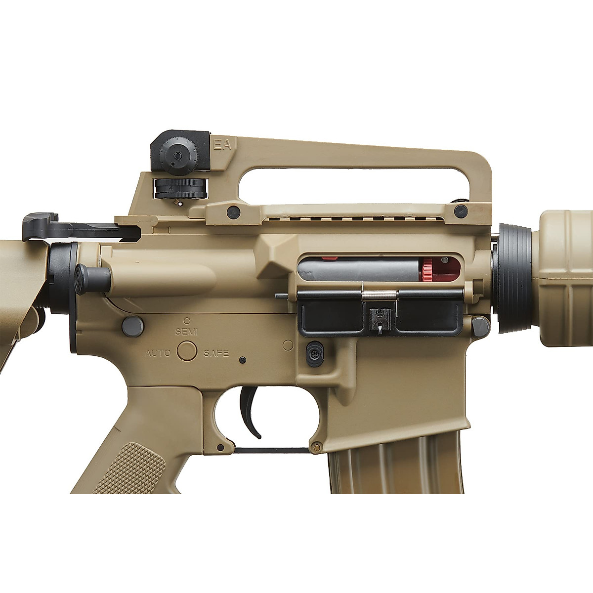 Lancer Tactical Gen 2 Airsoft M4A1 Carbine Polymer AEG Gun w/9.6v Nimh 1600 mAh Battery, Charger, 1000 Rounds 0.20g BBS Included (Black/Tan) (Regular Polymer, Tan)