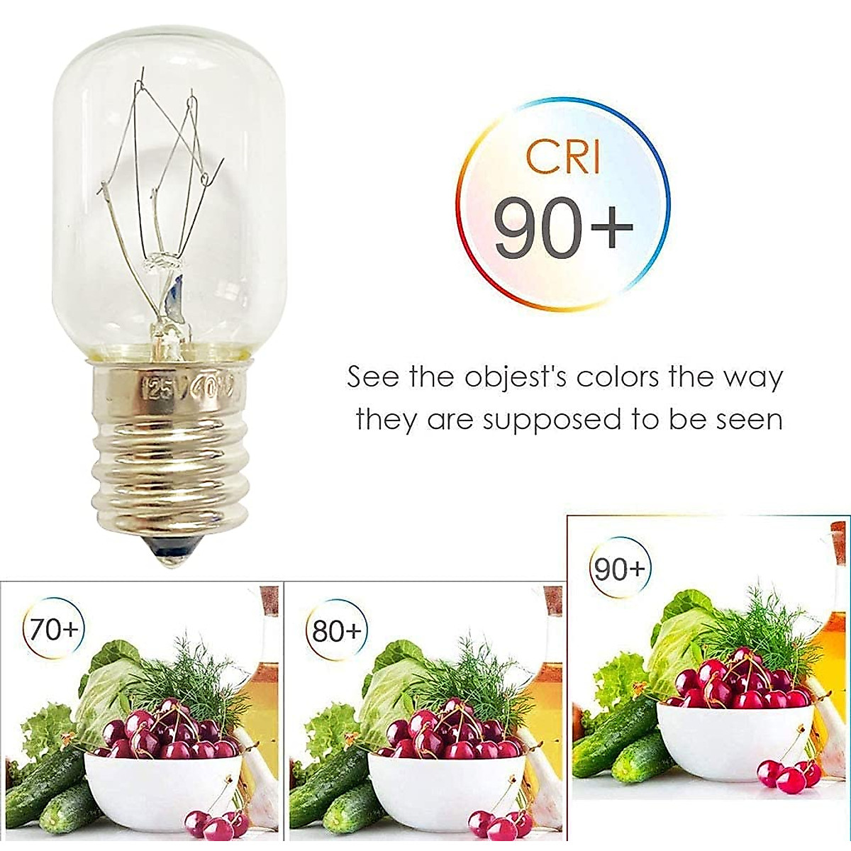 Generic Microwave Light Bulb Over Stove Appliance Replacement 40W Incandescent for Refrigerator, Range Hood E17 Intermediate Base 3W 360lm dimmable Warmwhite 3000K Pack of 2