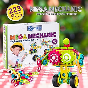 Contixo ST3 Kids Toys - 223 PCs 3D Building Blocks STEM Construction Playboards Creativity, Imagination, Recreational, Educational for Children Toddler, 3+ Year Old Boys and Girls