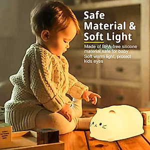 ZKLiLi Cat Lamp, Cute Night Light for Kids, Birthday Gifts for Baby Girls and Boys, Kids Nightlight for Bedroom (Cat-A)