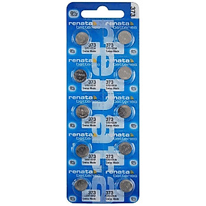 Renata 373 SR916SW Batteries - 1.55V Silver Oxide 373 Watch Battery (10 Count)