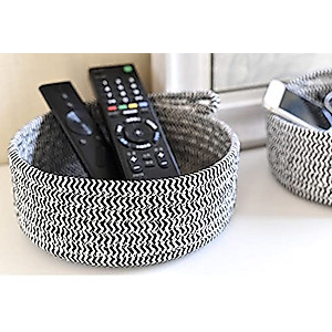 Hrpa Small Basket Set-2-Pack Cotton Rope Baskets for Key Basket,Mini Basket,Kitchen Basket,Small Baskets for Gifts,Remote Basket