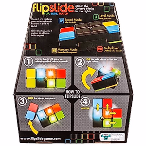 Flipslide Game - Electronic Handheld Game | Addictive Multiplayer Puzzle Game of Skill | Flip, Slide & Match Colors to Beat the Clock | 4 Thrilling Game Modes | Ages 8+ | Includes Batteries