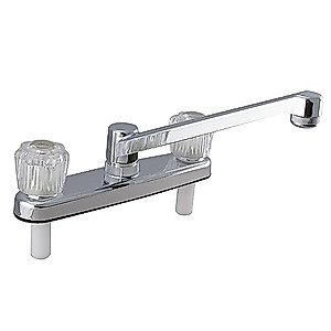 Westbrass NM2K-07 8" 2-Handle Acrylic Non-Metallic Kitchen Faucet, Satin Nickel