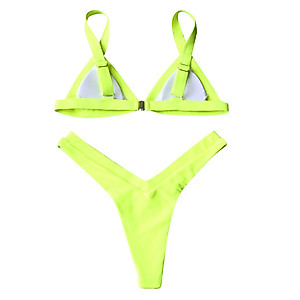 LATINDAY Womens Swimsuits 2 Pcs Brazilian Top Thong Bikini Set High Waisted Bathing Suits for Women Green