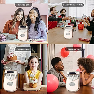 UOOD Electric Kalimba 17 Keys Thumb Piano Connetion Finger Piano Electronic Musical Instrument Gifts for Kids Adults Beginners and Music Lovers (Color : Blue)