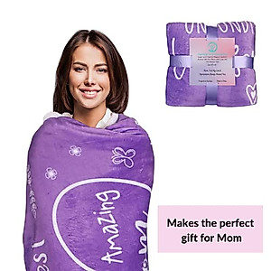 Blanket - Mom Blanket from Daughter for Mom - Extra Soft Fleece Sherpa Throw Blanket from Son (Gray, Sherpa Fleece)