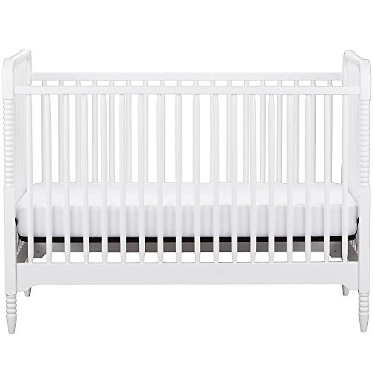 Little Seeds Rowan Valley Linden Wooden Baby Crib with Spindle Work in White