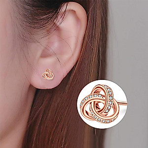 Bridesmaid Gifts Set I Couldn't Tie The Knot Without You Wedding Jewelry Stud Earrings Bridesmaids Proposal Gifts Love Knot Earrings Rose Gold Proposal Gift Earring Set of 4/6