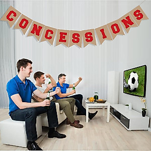 Concessions Banner Baseball Banner Sports Theme Concession Stand Sign Garland Concessions Sign Concession Stand Supplies for Baseball Banner Decor Concession Stand Decorations