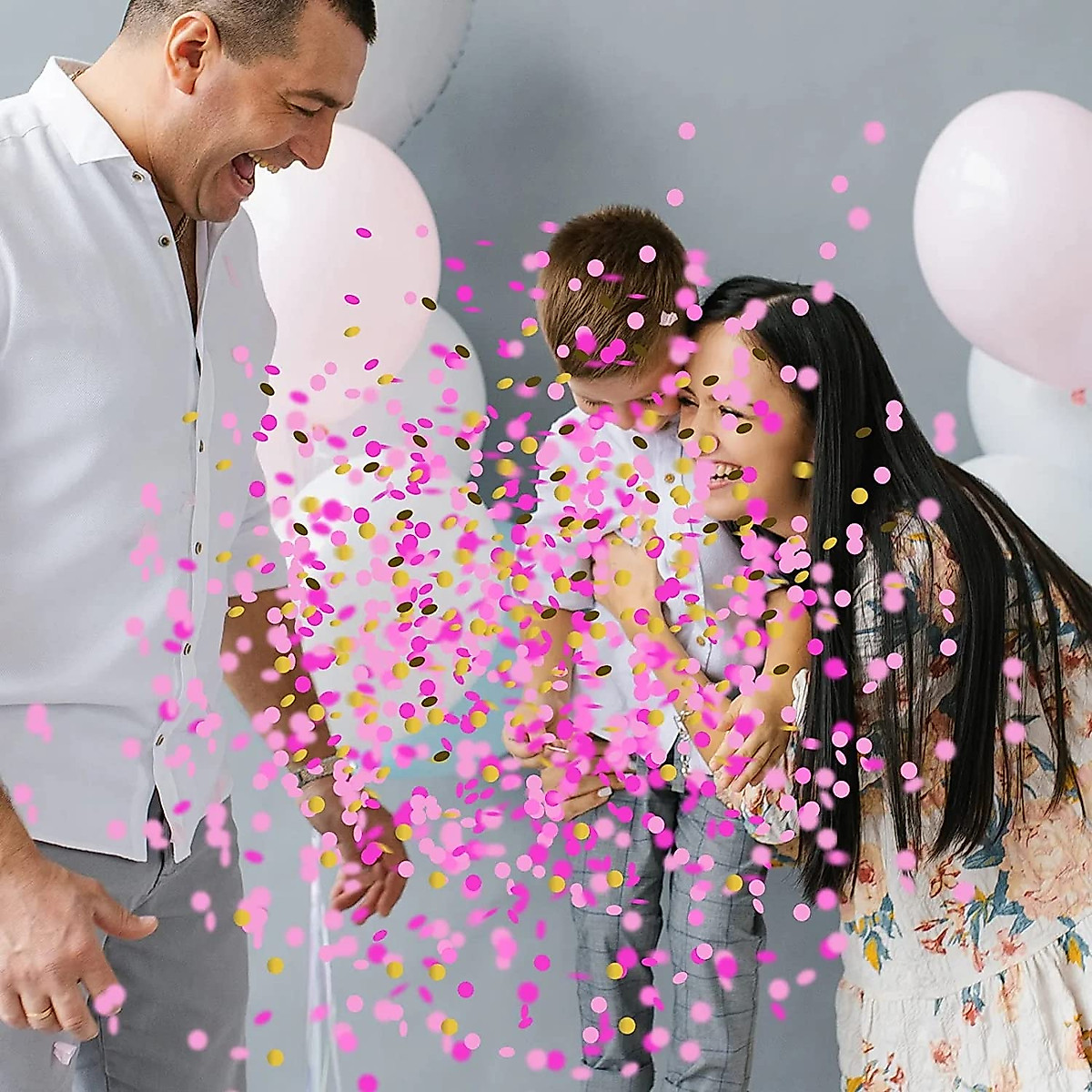 Leewoth Thickened Gender Reveal Balloon, Gender Reveal Party,Biodegradable, 2pcs Gender Reveal Confetti with Pink and Blue Confetti, 36 Inch Black Gender Reveal Balloons