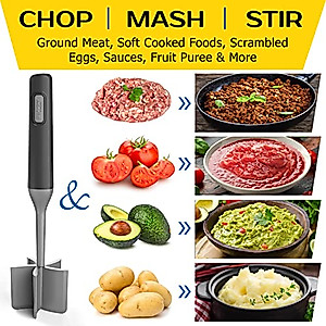 Janska Meat Masher Ground Beef Smasher, Heat Resistant Nylon Meat Chopper for Ground Beef, Potato Masher, Kitchen Gadgets, Grey