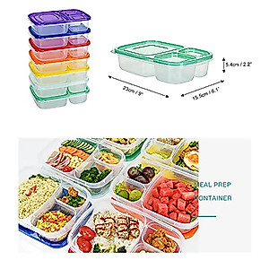 Maizsur Bento Box Adult Lunch Box,Kids Reusable Meal Prep Containers With Lids Fruit Vegetable salad Snack Food Storage Container Boxes Suitable for School Work Picnic and Travel(7-Piece Set)