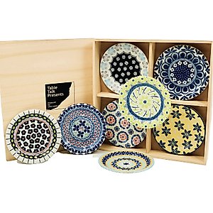 KIKYOUYA Ceramic Appetizer Plates,Japanese Plates for Cake Dessert Appetizer Tableware with Gift Box Packaging For Family Dinner,Set Of 8