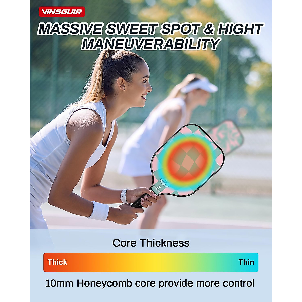 VINSGUIR Pickleball Paddles Set of 4 - USAPA Approved Fiberglass Pickleball Paddles - Pickleball Set with 4 Pickleballs, Portable Bag - Pickleball Rackets and Balls Set Gifts for Family