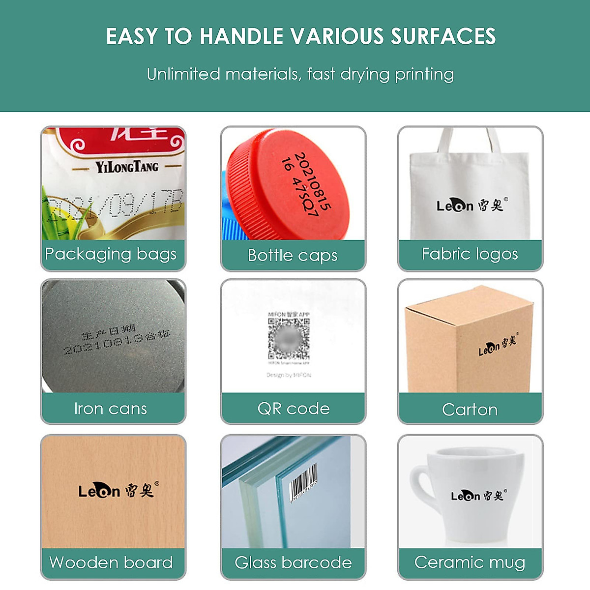 Acogedor Handheld Printer, Handheld Mobile Inkjet Printer with LED Touch Screen, Portable Printer Inkject Coding Machine for Barcode, Label, Date, Text