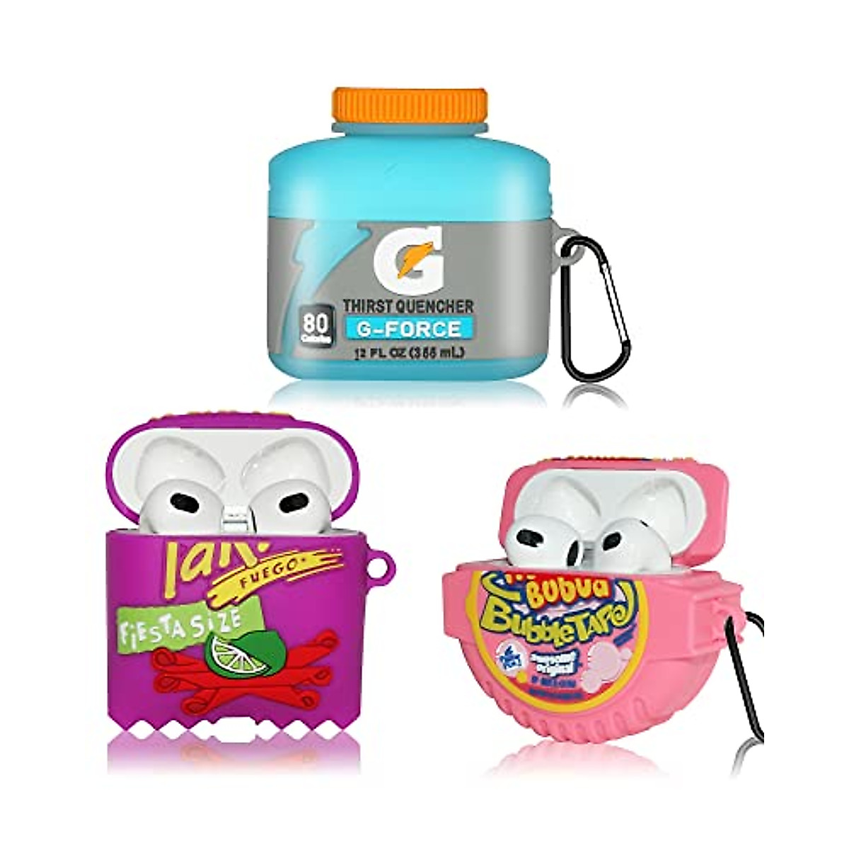 3Pack Funny Case for AirPods 3rd Generation Accessories Set 【for 2021 Released 3st Gen】 W/Takis Potato&Sport Water&Bubble Gum Air pods 3 Silicone Cover, Cute 3D Cartoon Food for AirPods 3rd Gen Case