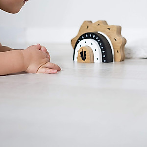 Wee Gallery Bamboo Nesting Hedgehog, Building and Stacking Blocks, Arc Stacker and Balance Toy for Child Motor Skills, Problem Solving, Play, and Nursery Decor (for Kids Age 18 Months and up)