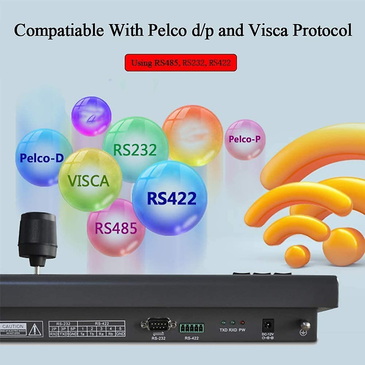 HaiweiTech 3D Joystick PTZ Controller with VISCA/PELCO D/P PTZ Joystick with RS485 RS442 RS232 for Video Conference Camera