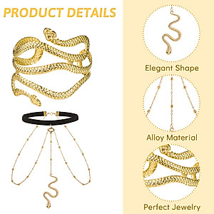 Snake Leg Chain for Women Gold Snake Open Bangle Cuff Bracelet Vintage Snake Jewelry Boho Body Thigh Chain Punk Snake Pendant Hand Chain Outfit Accessories Beach Summer Party Supplies(Twisting)