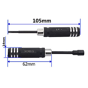 7PCS Vgoohobby Hex Screw Driver Screwdriver Repair Tool Kit Set Hex Nut Key Socket for RC Helicopter Airplane Robotics Car,H1.5 2.0 2.5mm Hex,4.0 5.5mm Spanner Box,0#+,1#- Slot Screwdrivers