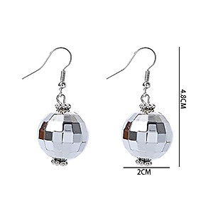 70s Disco Accessories Women, Disco Earrings and Bracelet Set, Disco Ball Bracelet Disco Ball Earrings for Women, 70 Jewelry for Women Girls, 70s Party Decorations