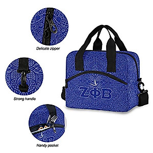 BBGreek Zeta Phi Beta Sorority Paraphernalia - Lunch Tote Bag with Shoulder Straps - Official Vendor - Zentangle