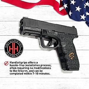 Handleitgrips Gun Grip Tape Compatible with Springfield Hellcat Pro - Black Textured Rubber Pistol Grip Tape with Orange Insert, Easy Installation, Gun Parts & Accessories, Veteran Owned, Made in USA