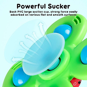 SEPEORUL Suction Cup Spinning Top Toy 3PCs Sensory Toys for Toddlers 1-3 Baby Bath Toys Baby Spinner Toys, Interesting Sucker Gameplay Early Learner Toys for Bath Tub, Dining Table or High Chair