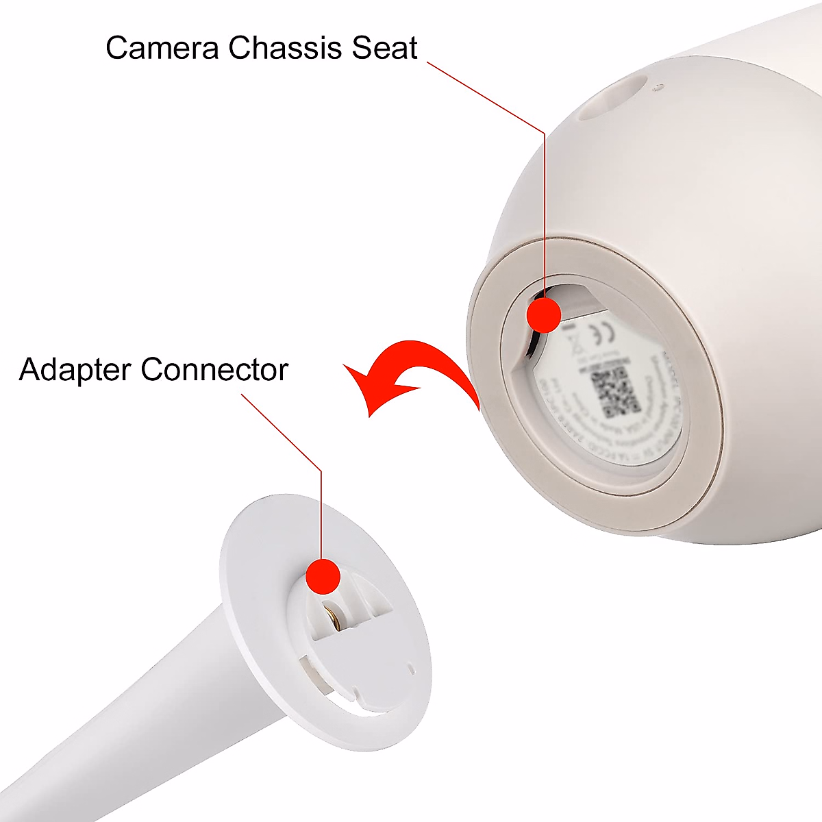 iTODOS Baby Monitor Mount for Nanit Pro Smart Baby Monitor & Flex Stand,Nooie Baby Monitor,Nooie Pet Camera Indoor, Versatile Twist Mount Without Tools or Wall Damage -White