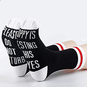 TSOTMO 2 Pairs Grandpa Gift Novelty Gift From Grandkid Father’s Day Gift Please Do Not Disturb Poppy Is Resting His Eyes (Poppy His Eyes)