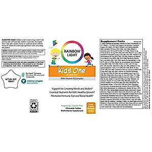 Rainbow Light Multivitamin for Kids, Vitamin C, Zinc, & B Complex, Support for Growing Minds & Bodies, Gluten Free, Vegetarian, Fruit Punch, 90 Tablets