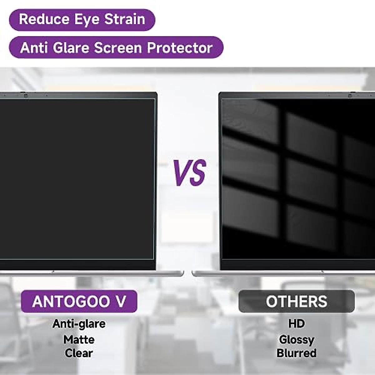 2 Pack 14 Inch Anti Blue Light Screen Protector for HP 14" Laptop/HP Pavilion 14/HP Chromebook 14/HP Stream 14/HP ProBook 14/Acer Chromebook 14/Acer Aspire 14/Acer Chromebook 314|514/Asus Chromebook C425/Asus VivoBook 14, Eye Protection Anti Glare Screen
