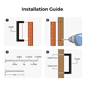 Home Expert Square Cabinet Pulls 30 Pack 5 Inch Matte Black Cabinet Handles Kitchen Hardware for Cupboard