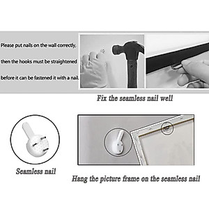 HW Hongwu Wall Art Canvas Abstract Print Picture 60x30 inch Blue Graffiti Paintings Gold Foil Line Artwork 5 Panels a Set for Living Room