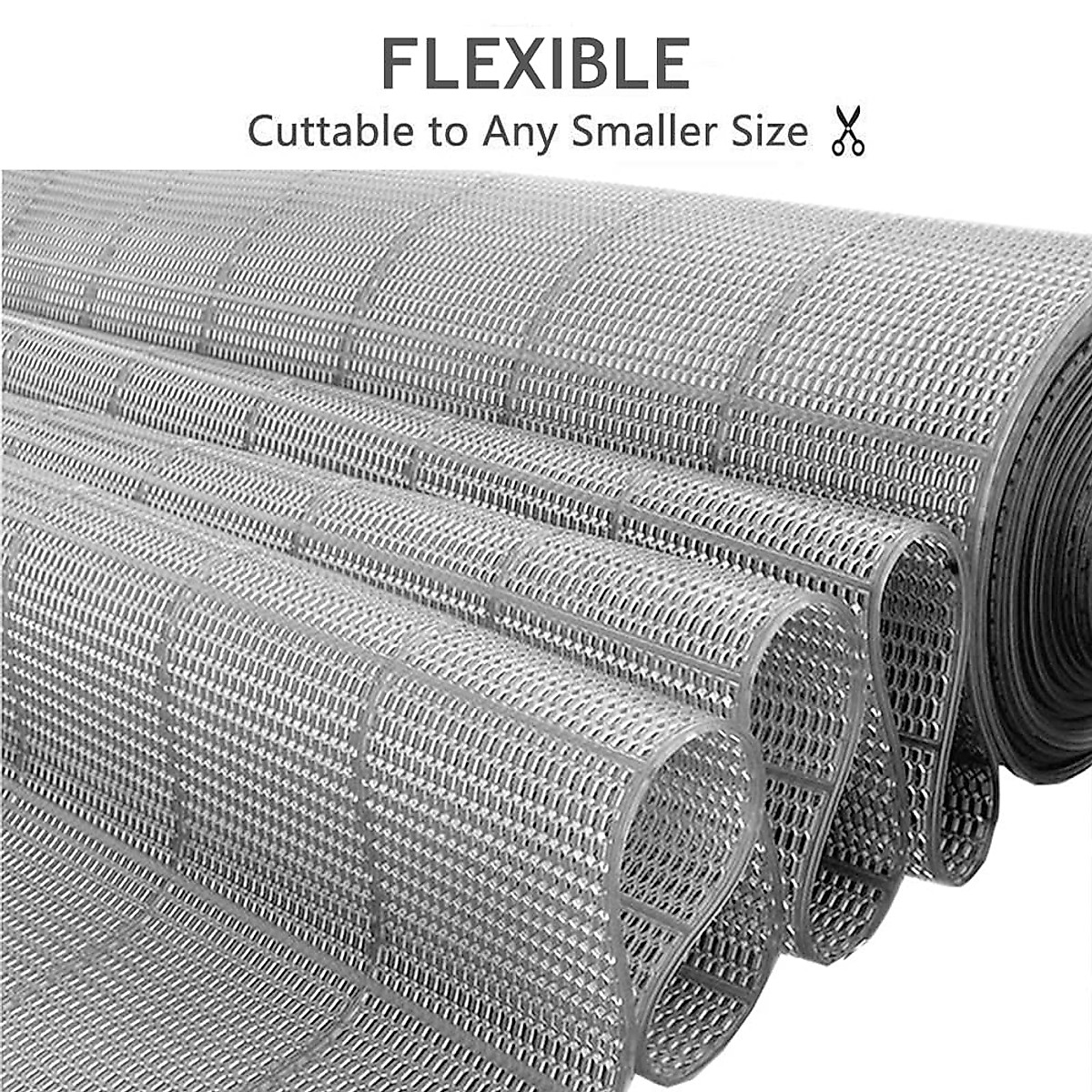 tonchean Non-Slip Drainage Floor Mat 3x12 Ft Commercial Wet Area Mats for Indoor Outdoor PVC Kitchen Anti-Fatigue Drainage Matting Restaurant Bar Flooring Mat with Holes for Swimming Pool Shower Grey