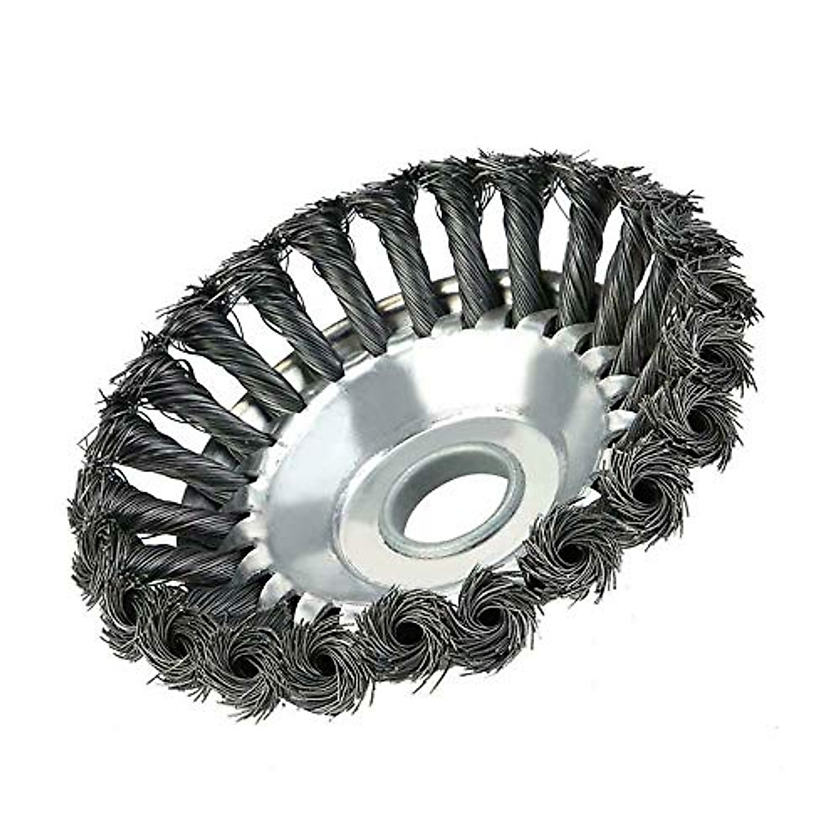 Steel Wire Weed Trimmer Head Grass Brush Cutter with Adapter Kit for String Trimmers Garden Brush Cutting Head Metal Joint Twist Knot Lawn Mower for String Trimmers, Rust Removal, Lawn Mower (6 inch)