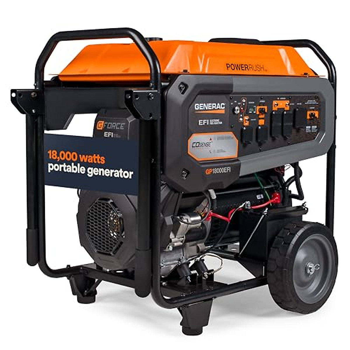 Generac 7706 GP18000EFI 18,000-Watt Gas-Powered Electric-Start Portable Generator with Cosense & EFI Engine, Transfer Switch Compatible