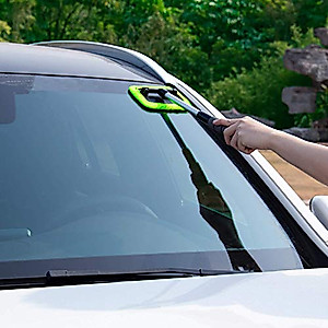 X XINDELL Windshield Glass Cleaning Tools, Microfiber Cloth Car Cleaning Tool with Extendable Handle and Reusable Cloth Auto Interior Accessories Glass Cleaner (Extendable)
